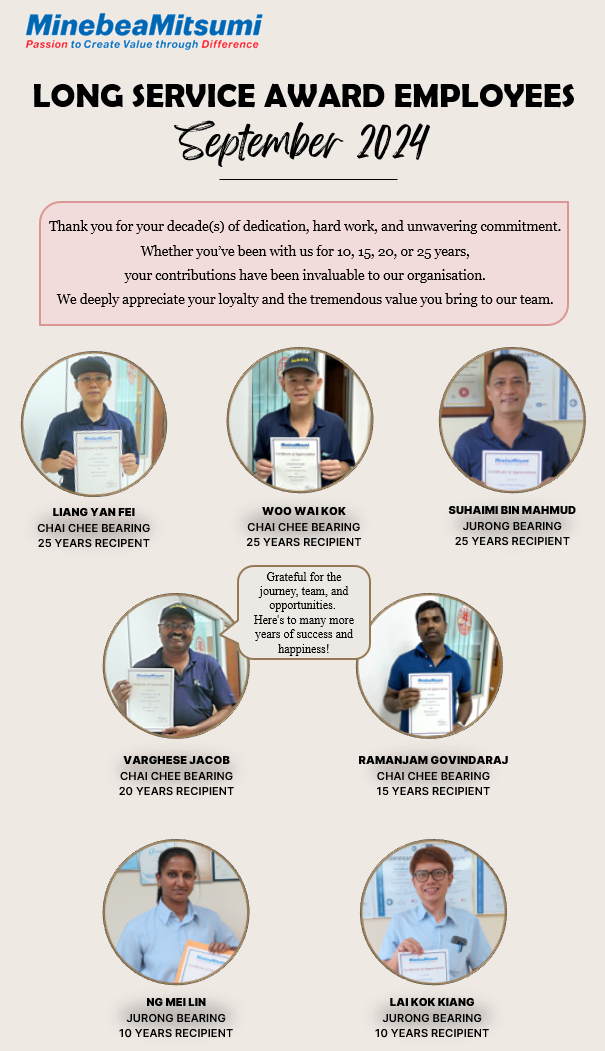 LONG SERVICE AWARD SEPTEMBER 2024 – NMB Singapore Limited